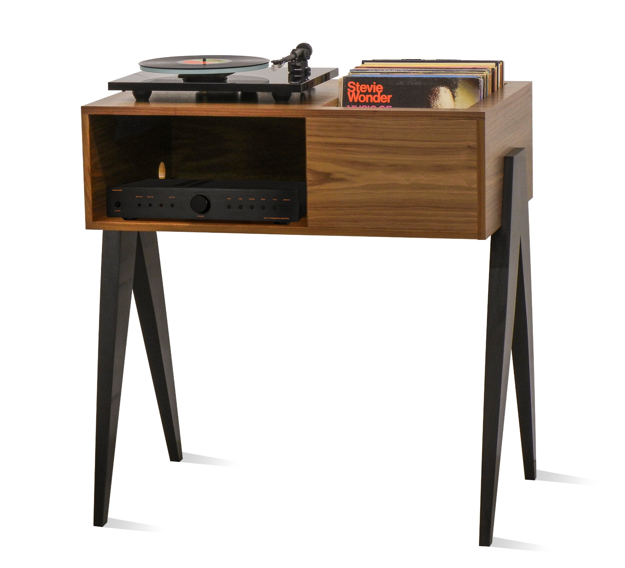 Turntable Stand | 150 LPs | Handmade in USA | Atocha Design