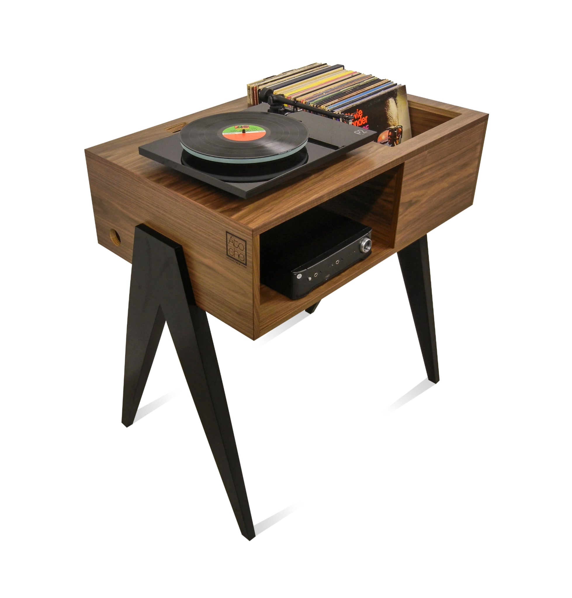 Turntable Stand | 150 LPs | Handmade in USA | Atocha Design