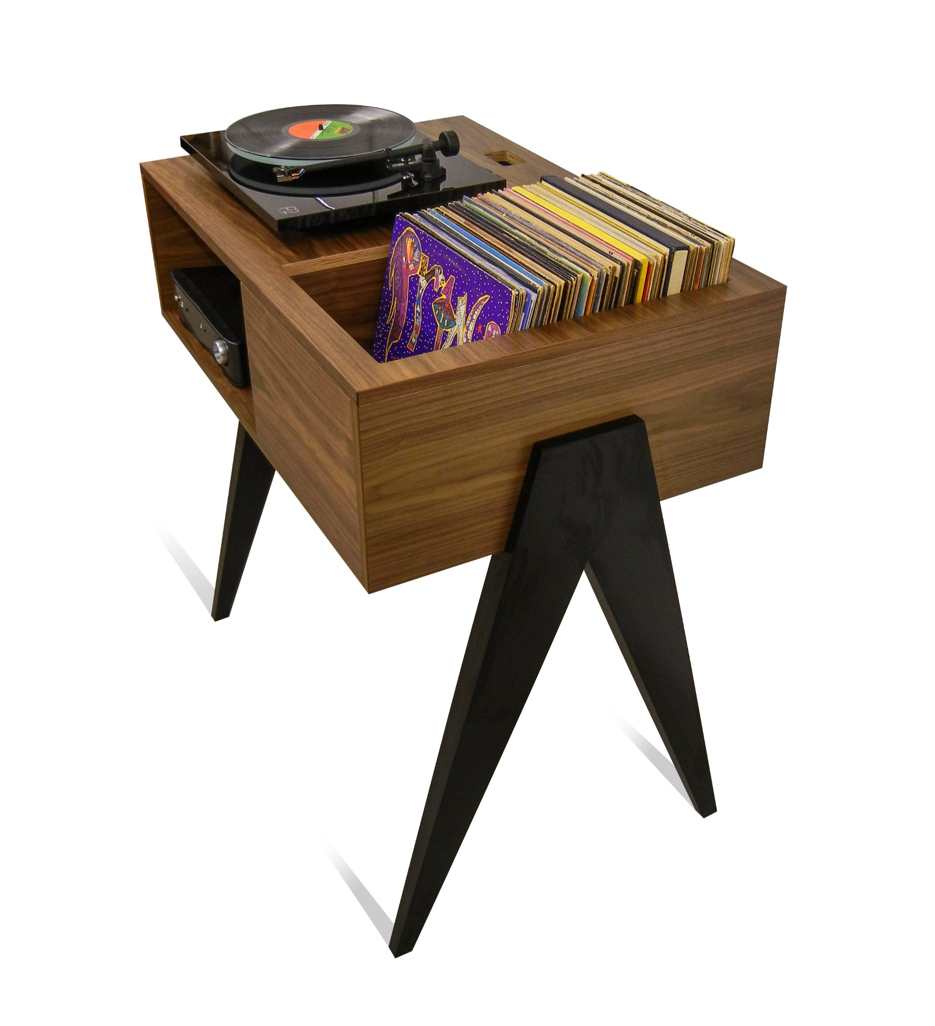 Turntable Stand | 150 LPs | Handmade in USA | Atocha Design